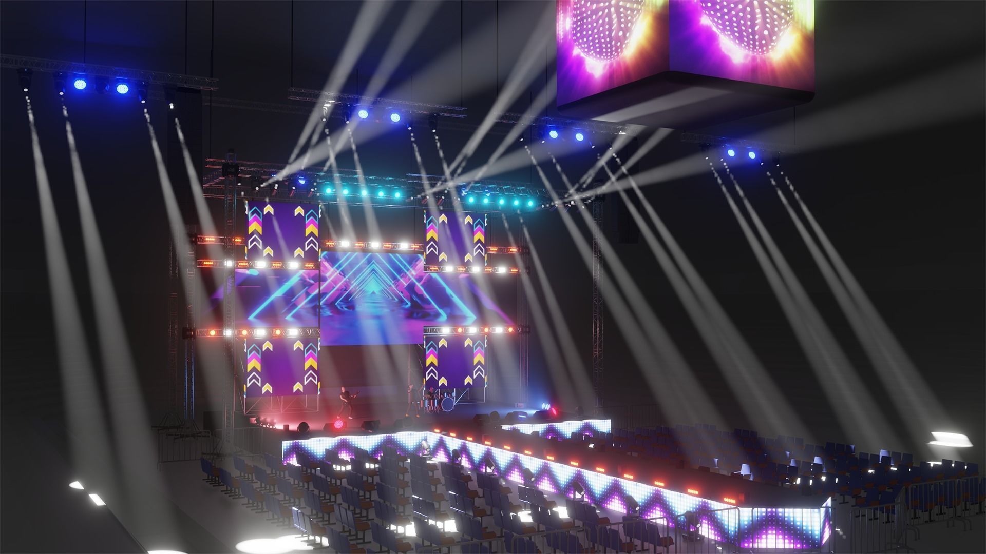 Arena concert animated stage scene EEVEE render 3D model animated ...