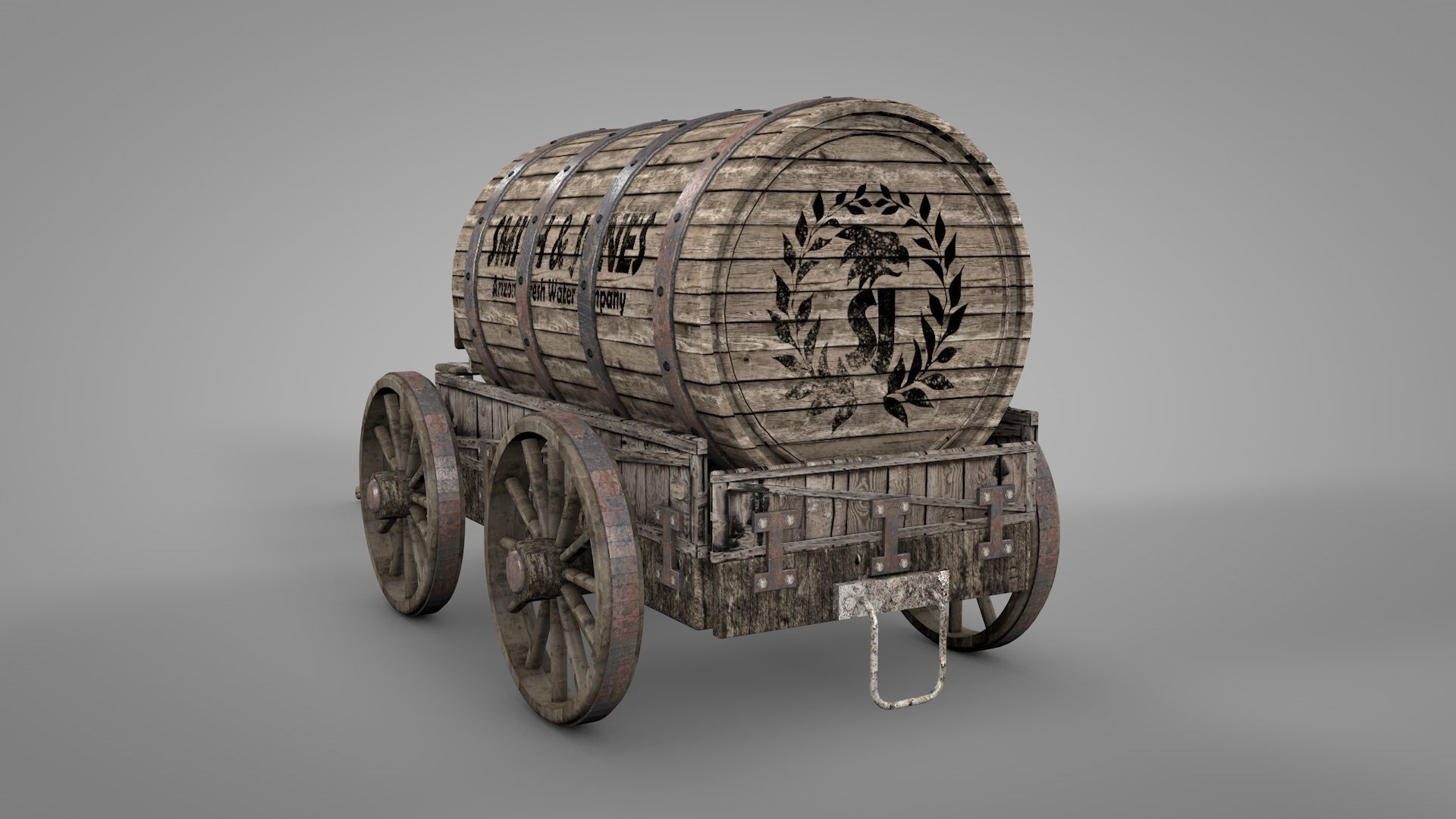 3D model Wild West Water Wagon VR / AR / low-poly | CGTrader