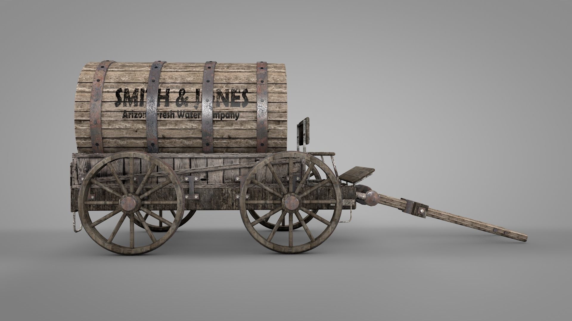 3D model Wild West Water Wagon VR / AR / low-poly | CGTrader