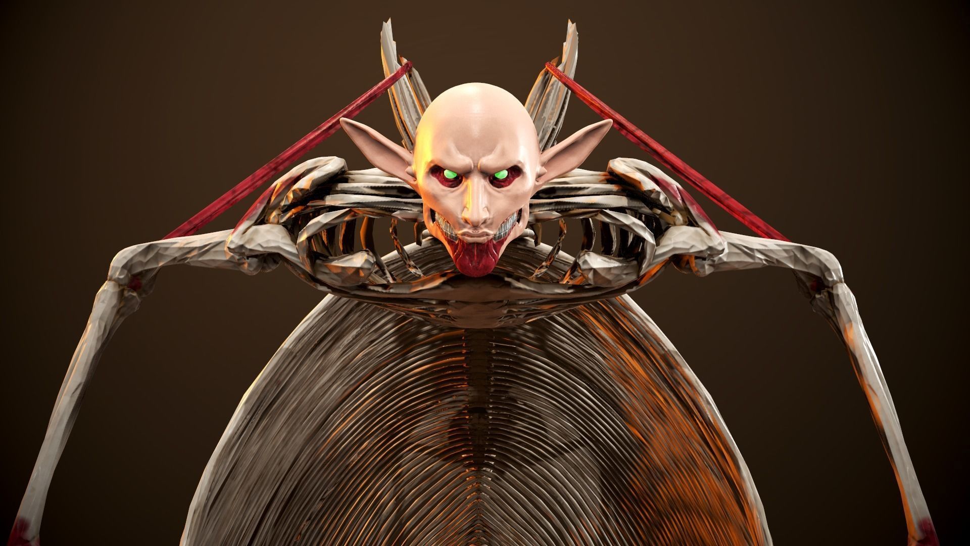 3D model Attack On Titans - Eren Squeleton titan rigged VRchat and more ...