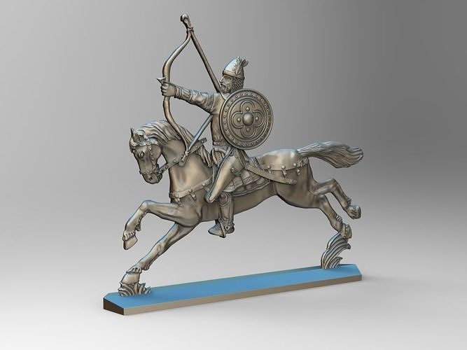 Polovtsian on horse with bow 3D model 3D printable | CGTrader