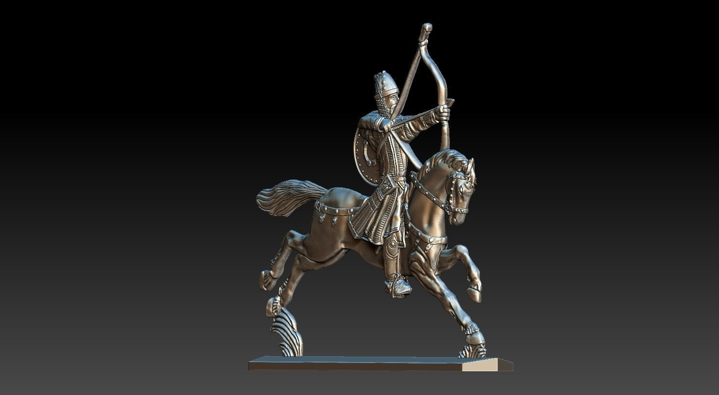 Polovtsian on horse with bow 3D model 3D printable | CGTrader