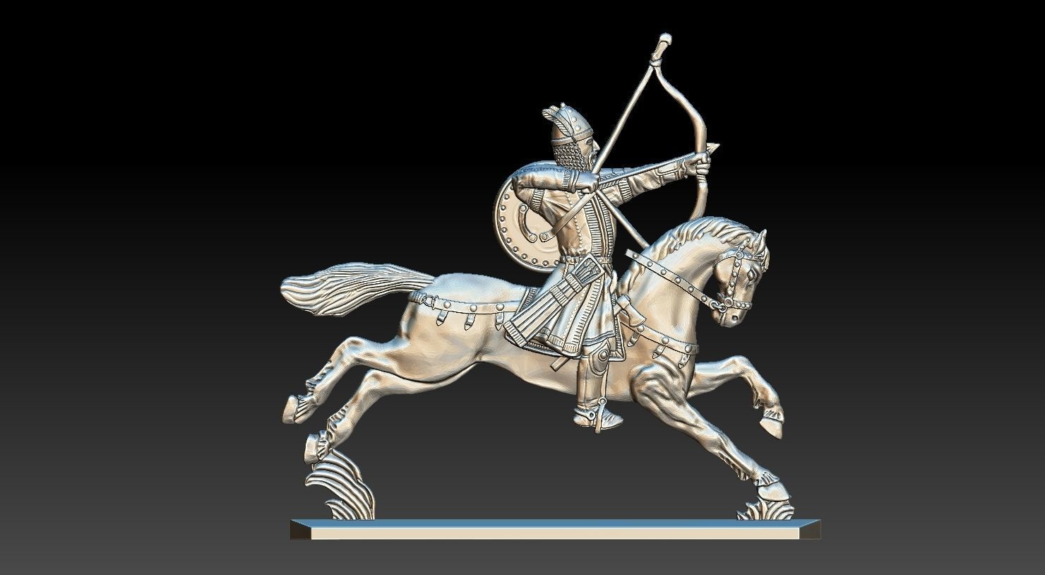 Polovtsian on horse with bow 3D model 3D printable | CGTrader