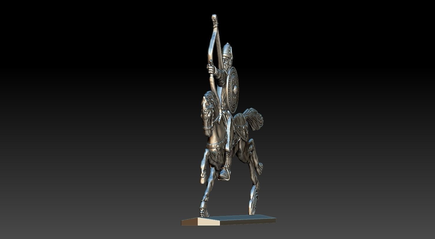 Polovtsian on horse with bow 3D model 3D printable | CGTrader