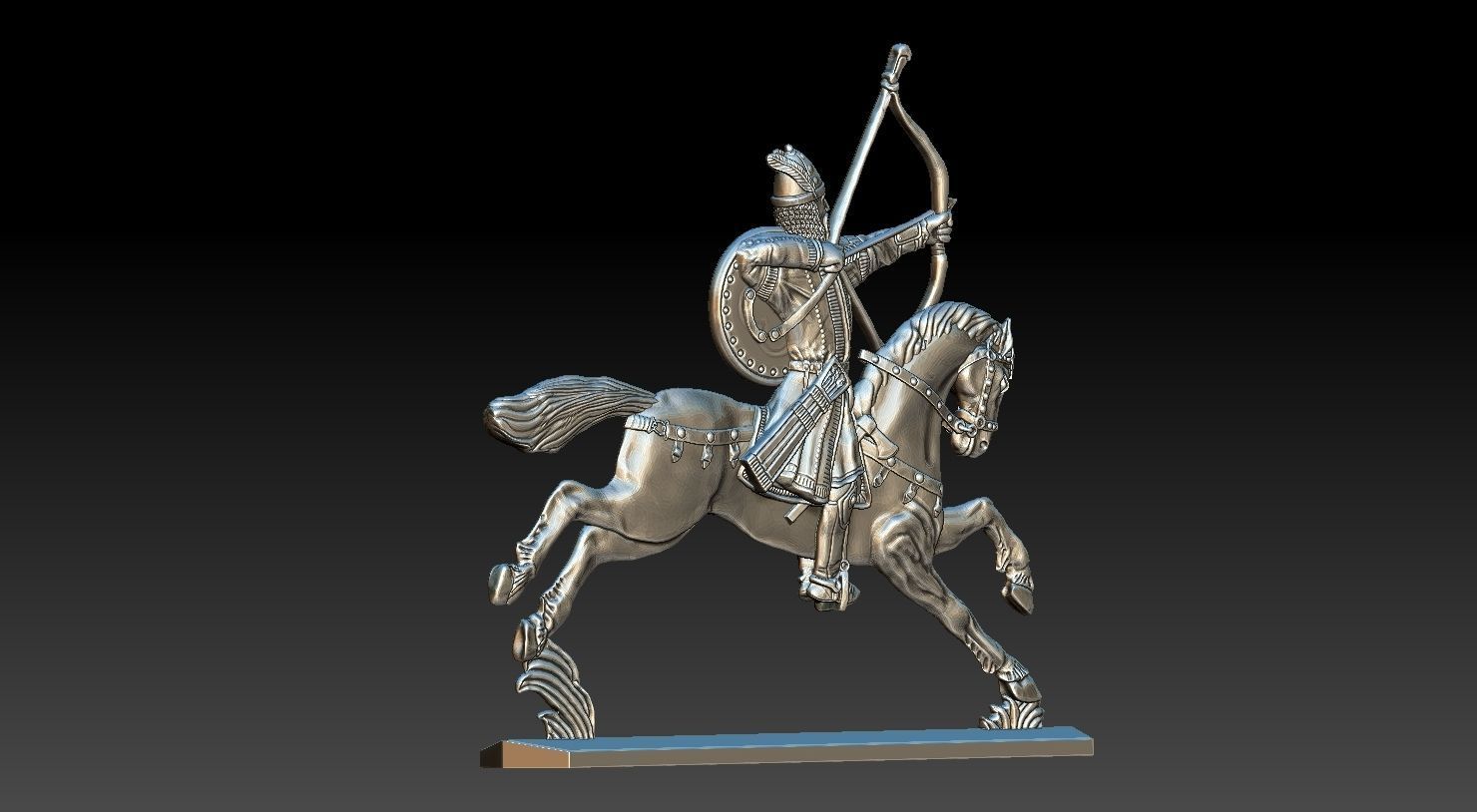 Polovtsian on horse with bow 3D model 3D printable | CGTrader
