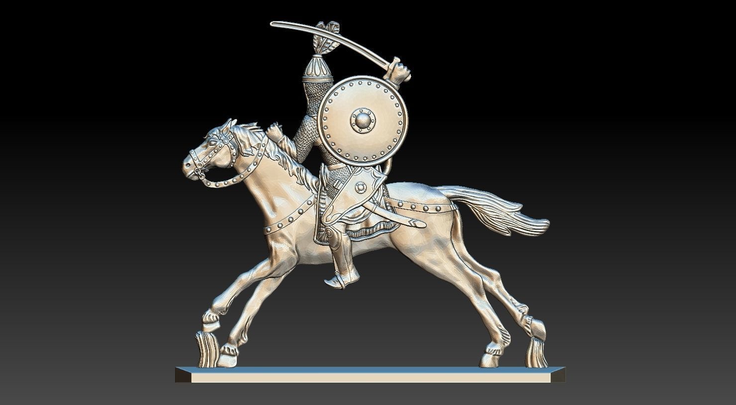 Polovtsian horseman with sword 3D model 3D printable | CGTrader