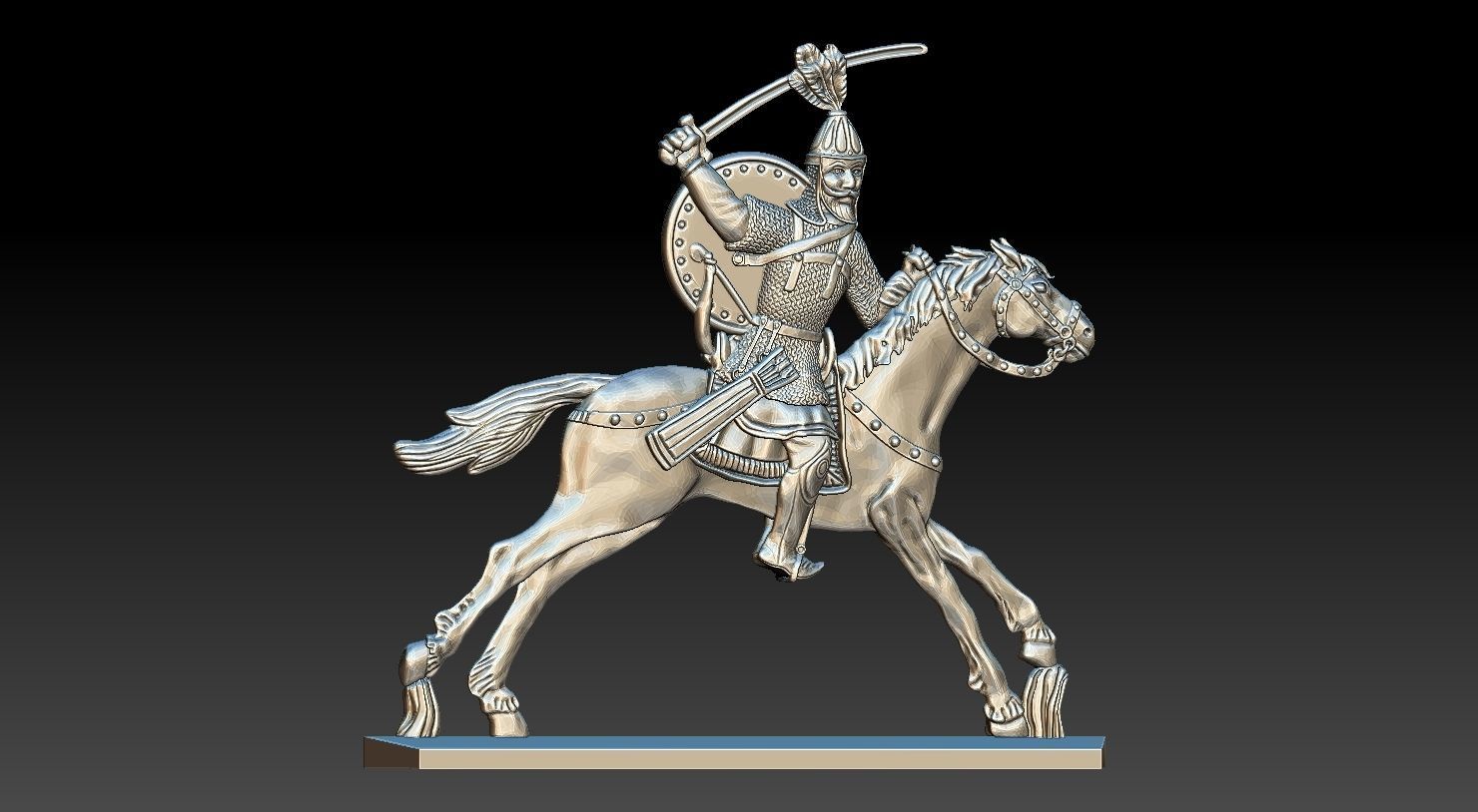 Polovtsian horseman with sword 3D model 3D printable | CGTrader