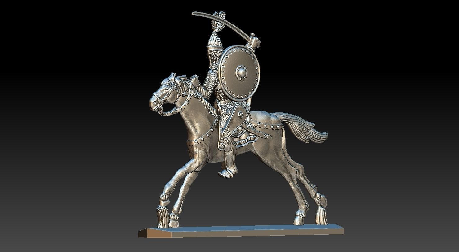 Polovtsian horseman with sword 3D model 3D printable | CGTrader