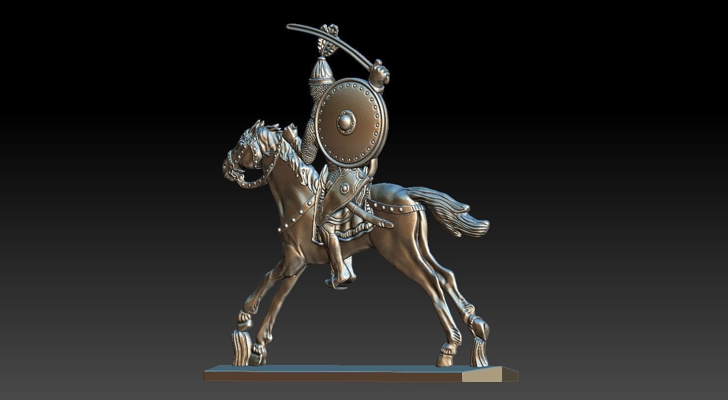 Polovtsian horseman with sword 3D model 3D printable | CGTrader