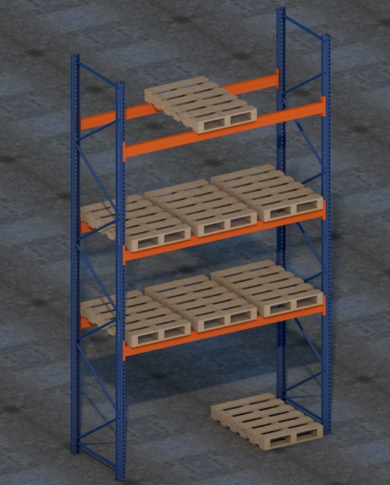 Front rack 5000x2700x1050 mm Shelf 3D model | CGTrader