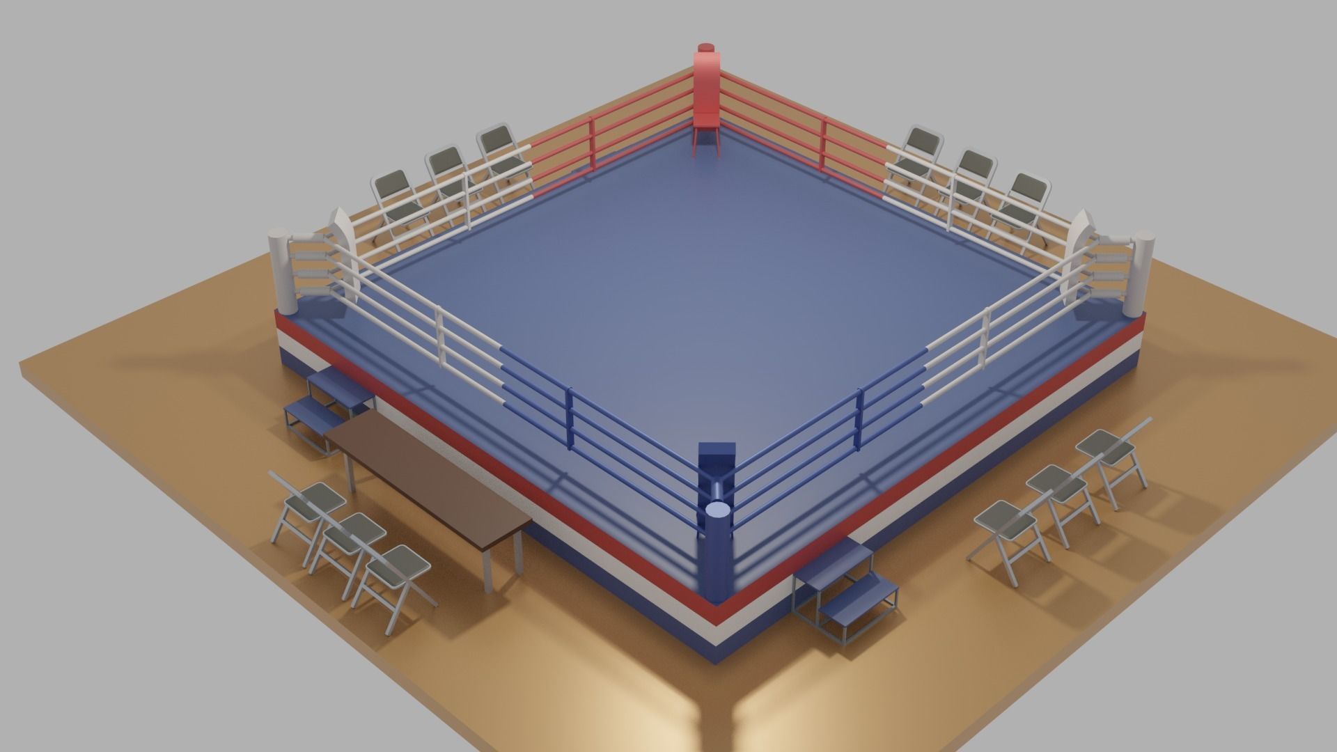Low Poly Cartoon Boxing Ring 3D model | CGTrader