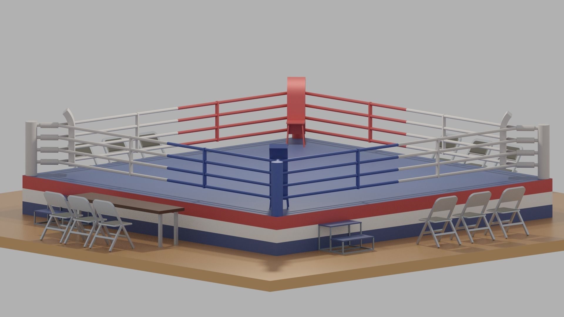 Low Poly Cartoon Boxing Ring 3D model | CGTrader