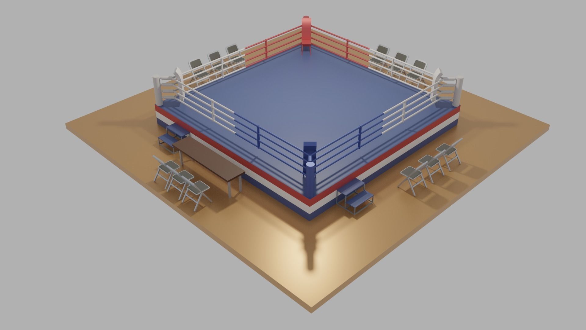 Low Poly Cartoon Boxing Ring 3D model | CGTrader