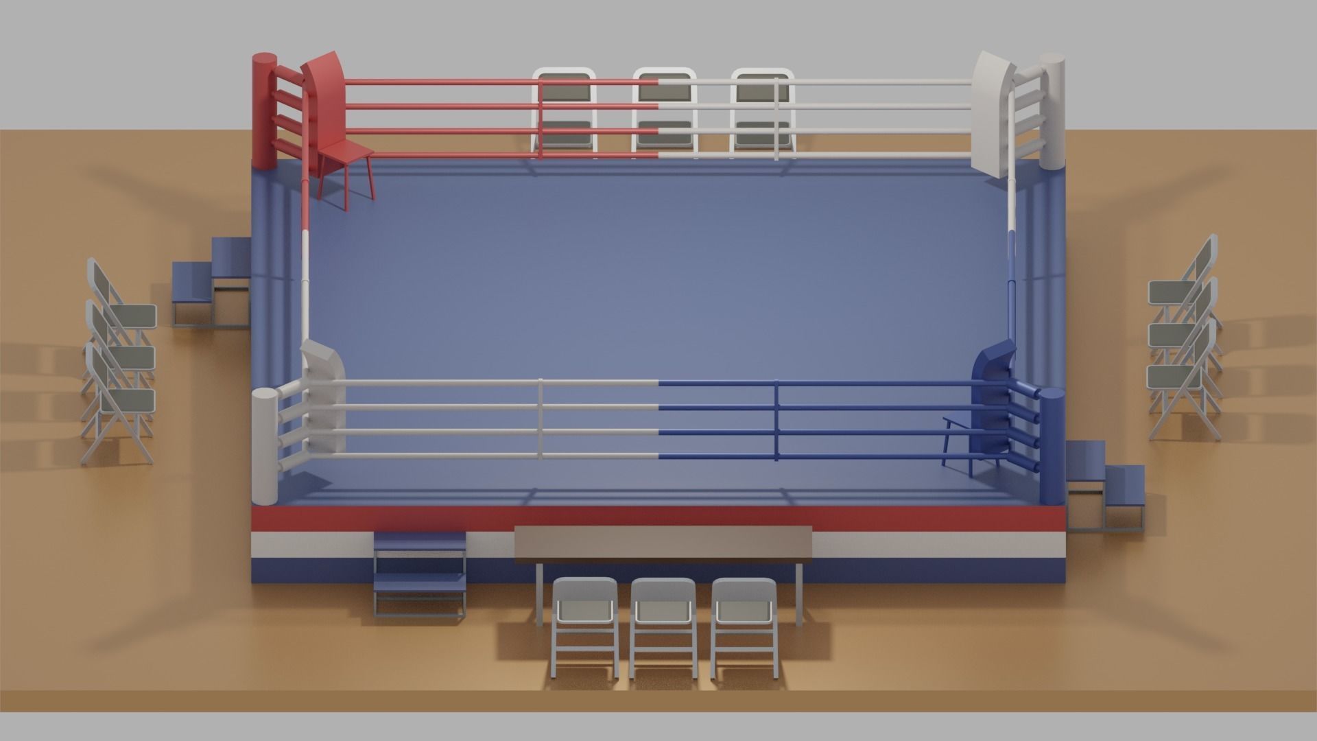 Low Poly Cartoon Boxing Ring 3D model | CGTrader