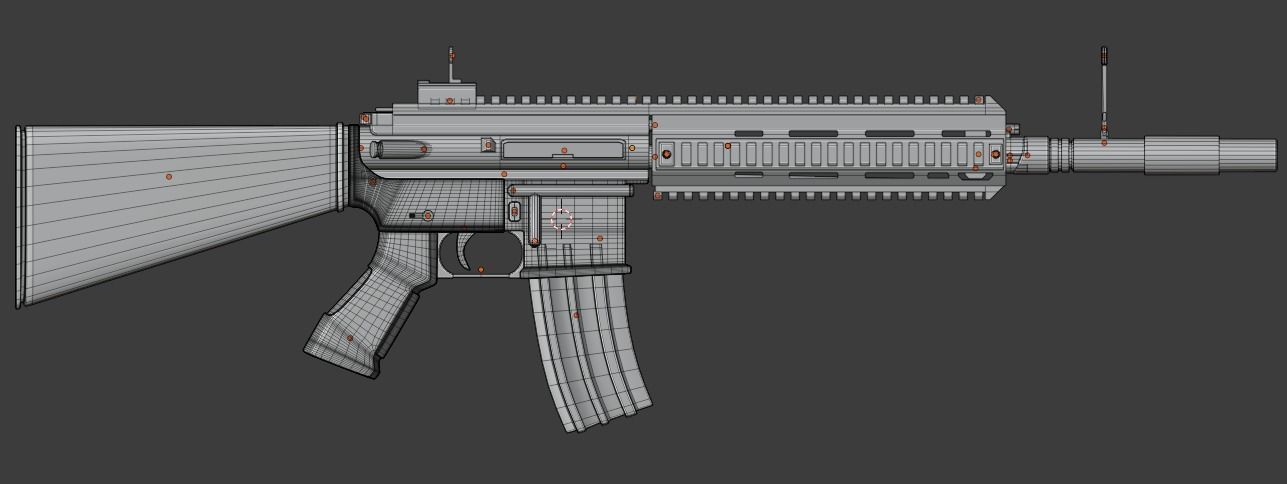 Heckler and Koch HK-416 German Assault Rifle free 3D model | CGTrader
