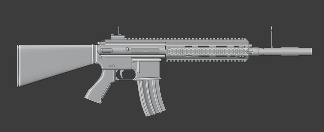 Heckler and Koch HK-416 German Assault Rifle free 3D model | CGTrader