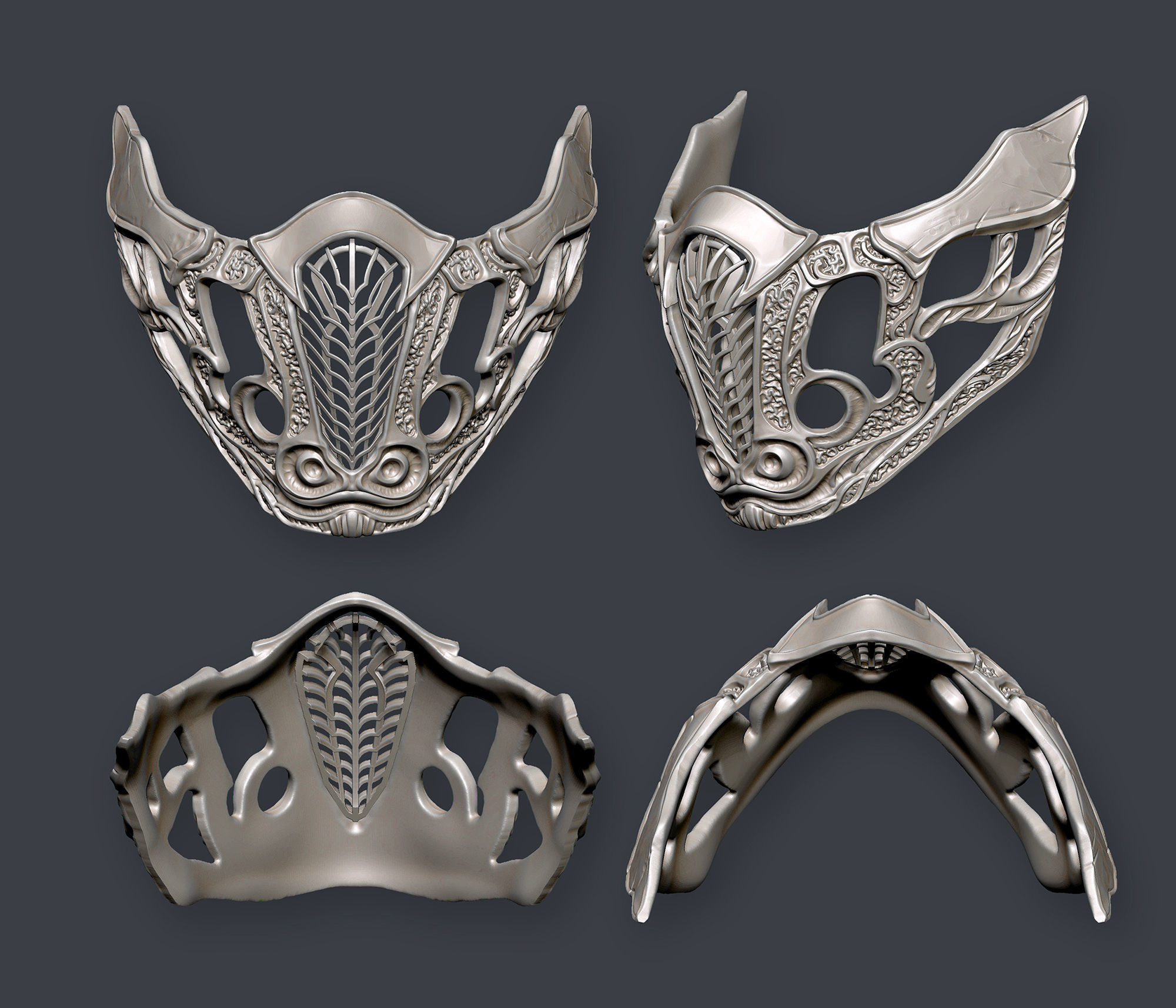 Sub Zero mask for face from Mortal Kombat 2021 3D print model 3D model ...