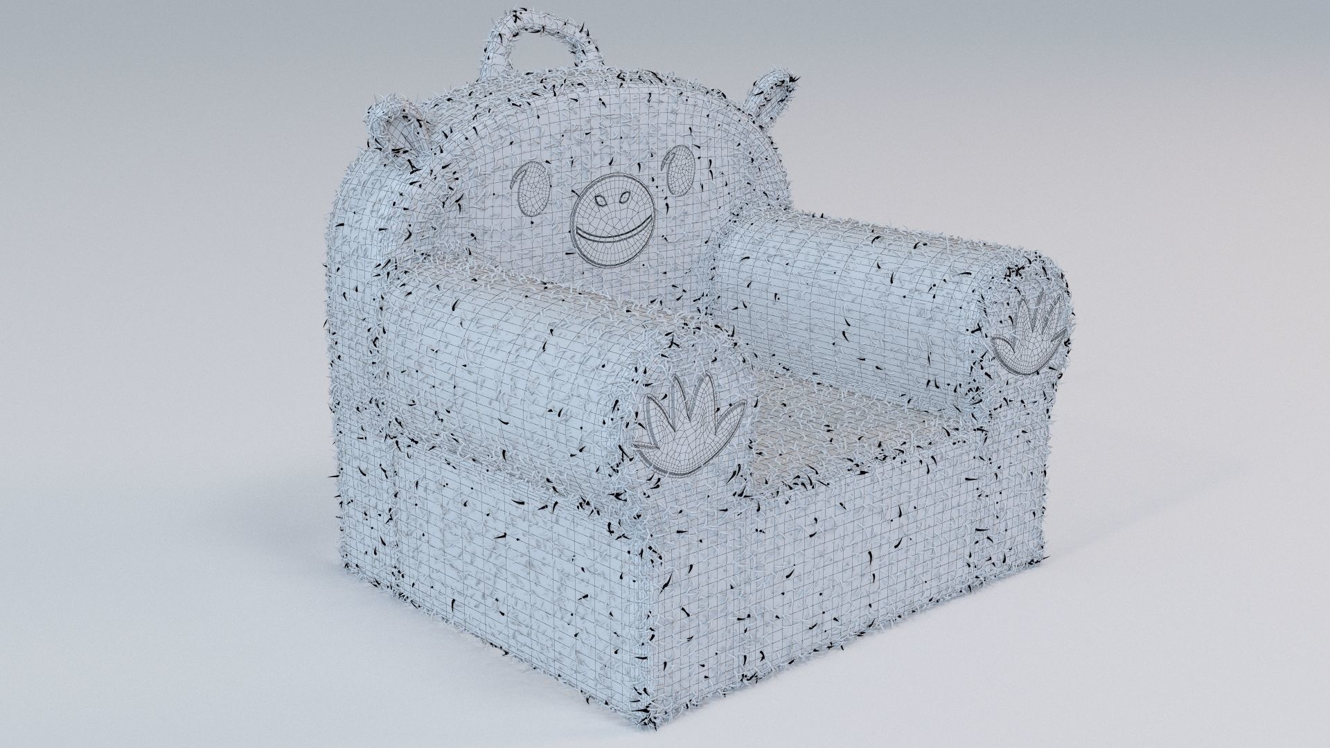 Large Furry Monkey Nod Chair Cover 3D model | CGTrader