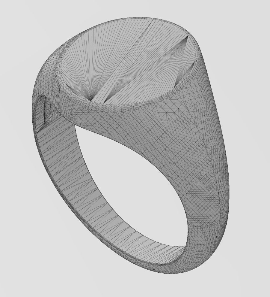 Small 12x10mm oval signet ring 3D model 3D printable | CGTrader