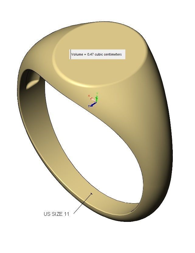 Small 12x10mm oval signet ring 3D model 3D printable | CGTrader