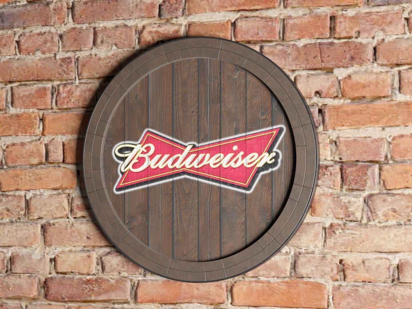 Budweiser Beer Quarter Barrel Head 3D model 3D model | CGTrader