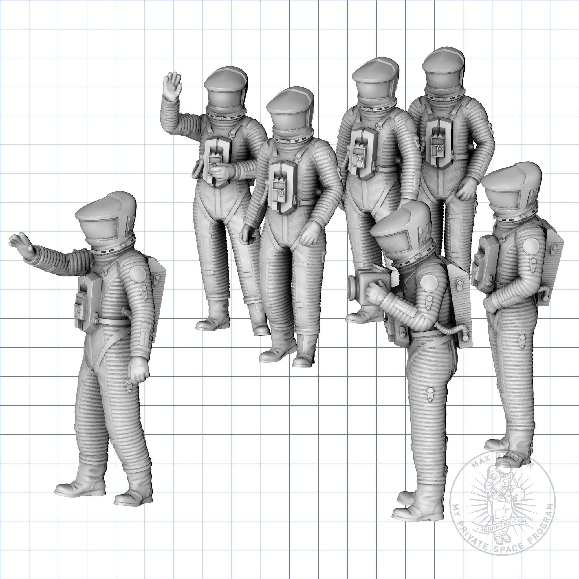Lunar Astronaut Set - 2001 A Space Odyssey 3D model 3D printable | CGTrader