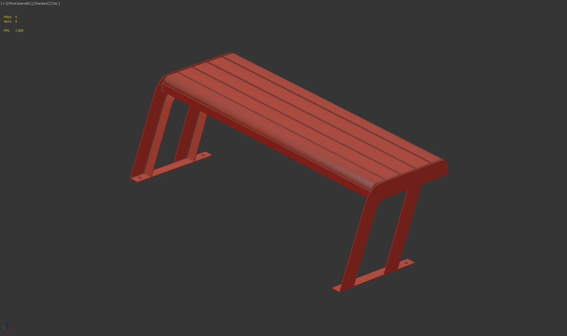 wooden street bench model 3D model | CGTrader
