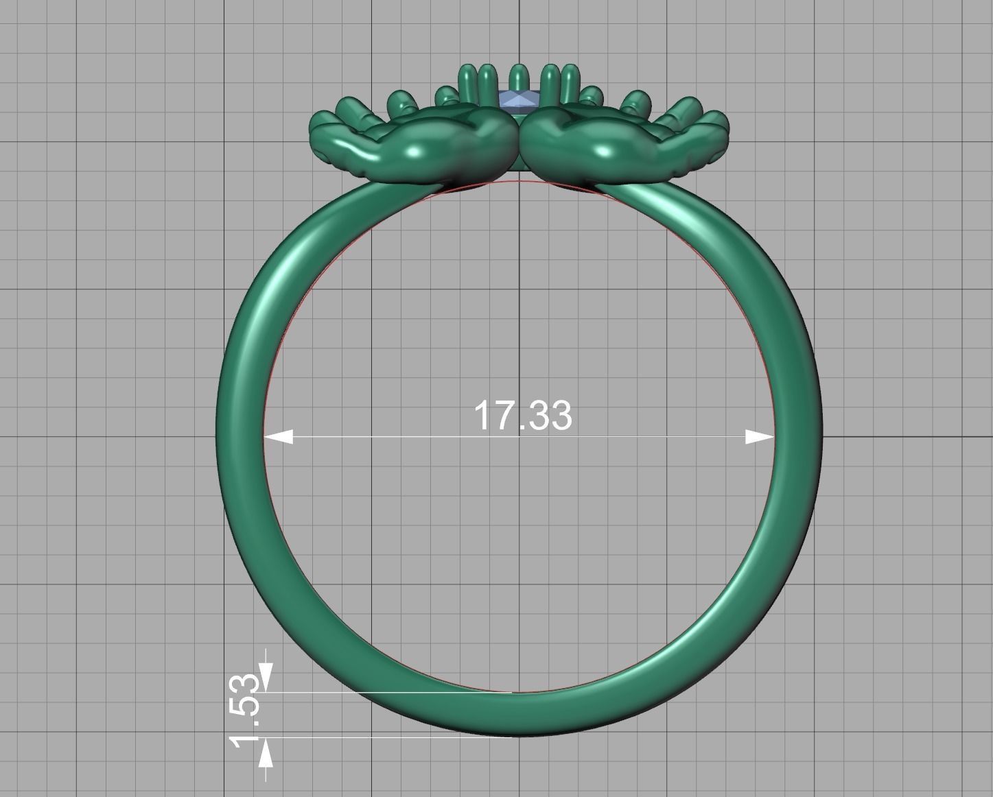 Baby Palms Ring Newborn Ring Birthstone 3dmodel 3D model 3D printable ...