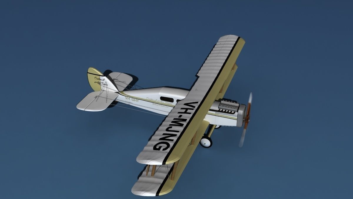 Airco DH-4 Outback Air Trans 3D model animated rigged | CGTrader
