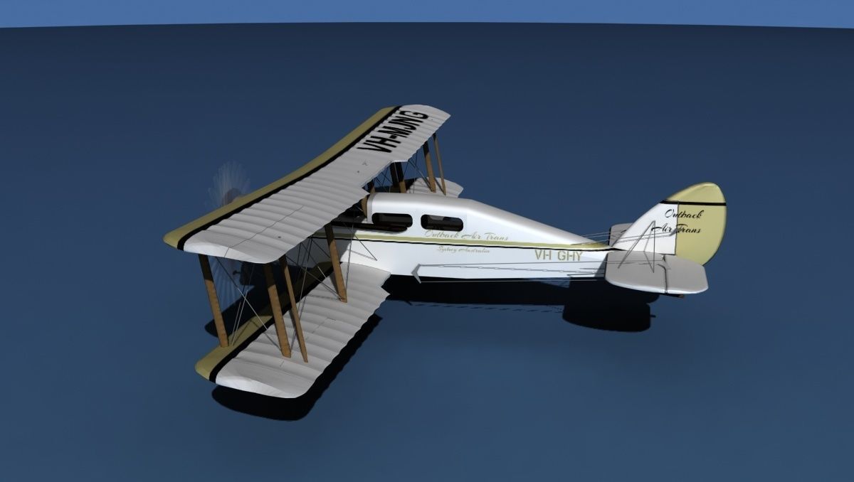 Airco DH-4 Outback Air Trans 3D model animated rigged | CGTrader