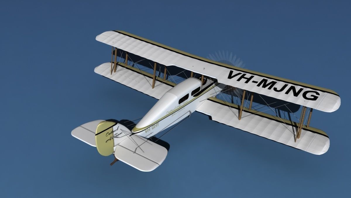 Airco DH-4 Outback Air Trans 3D model animated rigged | CGTrader