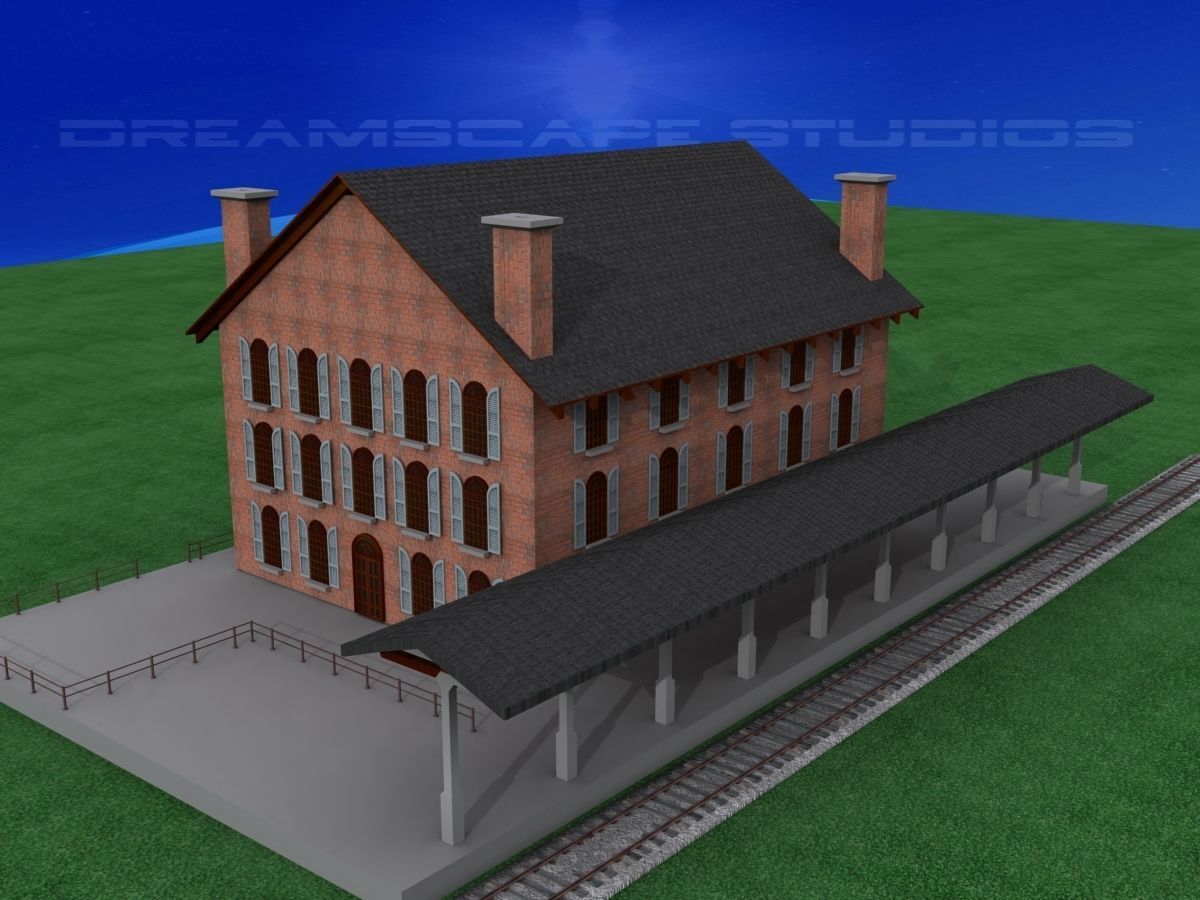 Old Railroad Depot 3D model rigged | CGTrader