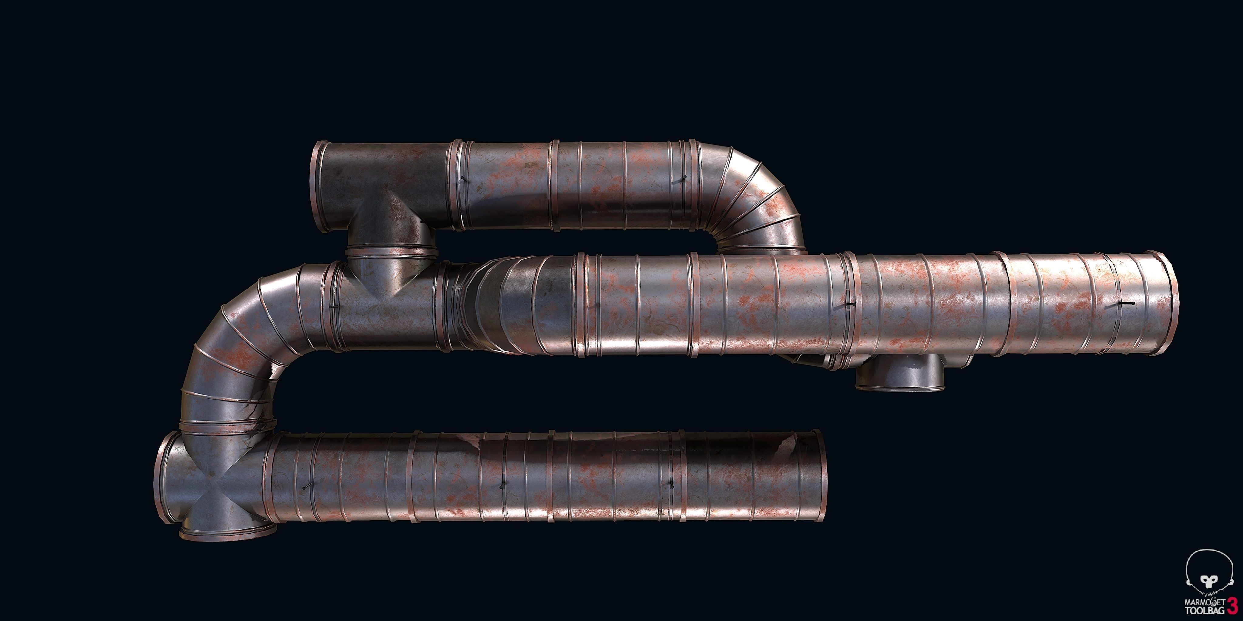 3D model Airduct Rust Pipe VR / AR / low-poly | CGTrader