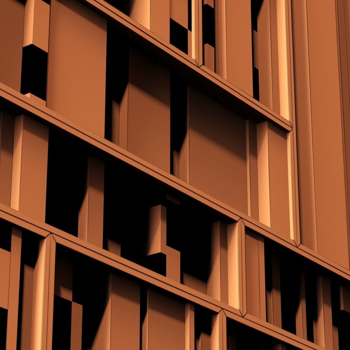 Rectangle wood panel rail n2 3D model | CGTrader
