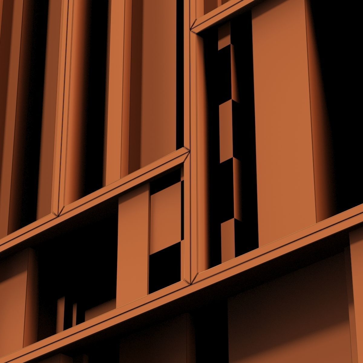 Rectangle wood panel rail n2 3D model | CGTrader