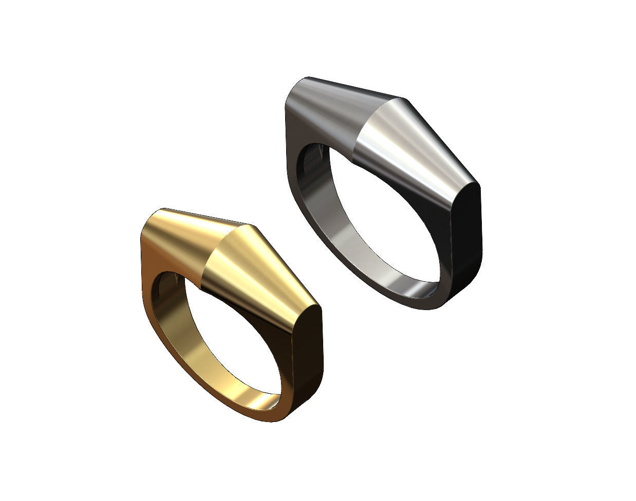 Tapered cone sides statement band 3D model 3D printable | CGTrader