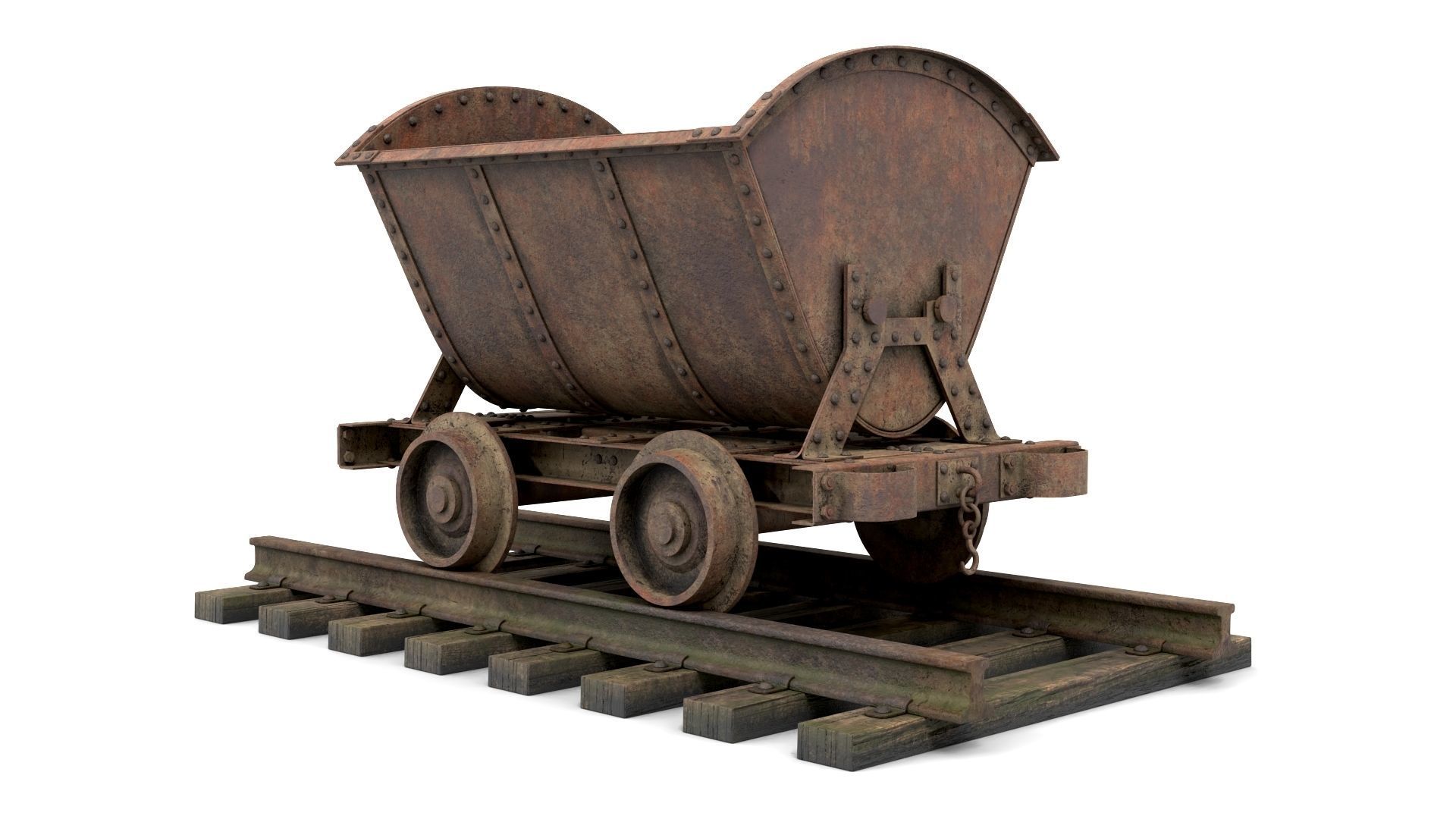 3D model Rusty Metal Cart Mine VR / AR / low-poly | CGTrader