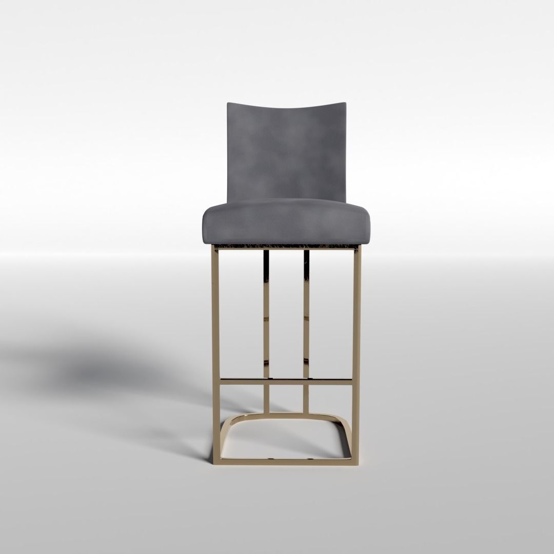 Heidi Velvet Counter Stool free 3D model | CGTrader