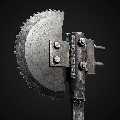 3D model PBR Game Ready Steel Axe Low-poly 3D model VR / AR / low-poly ...