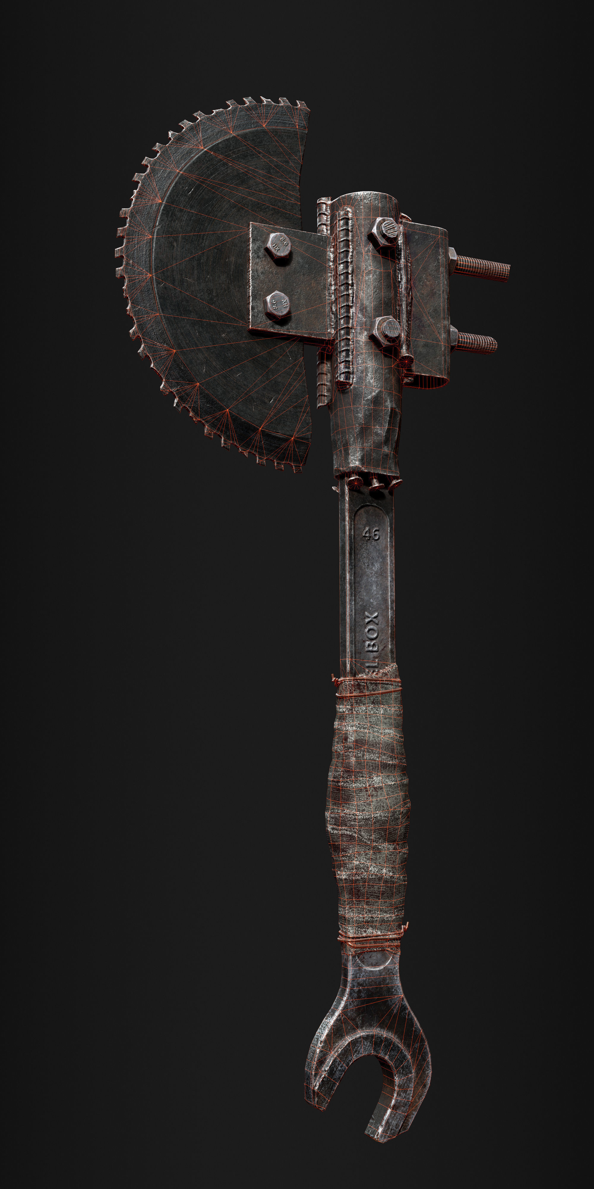 3D model PBR Game Ready Steel Axe Low-poly 3D model VR / AR / low-poly ...