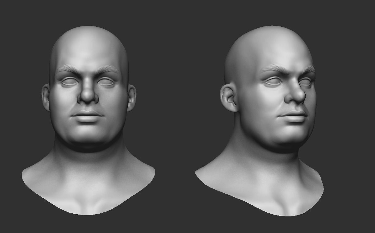 3D model Base mesh of stilized fat male head VR / AR / low-poly | CGTrader