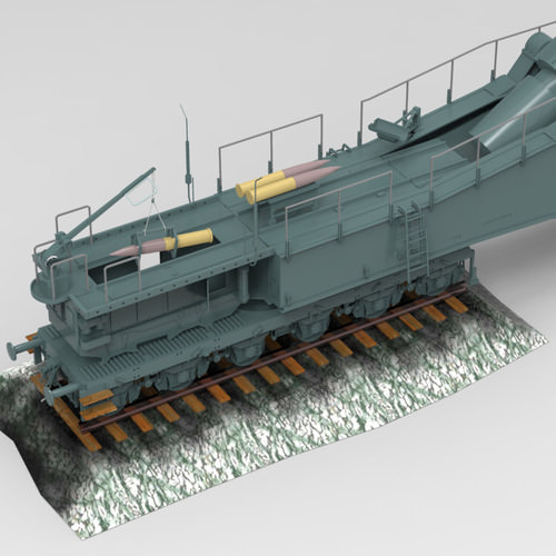 Leopold German Rail Gun WWII 28633 3D Model rigged .max - CGTrader.com