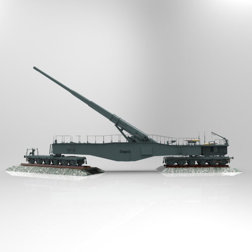 Leopold German Rail Gun WWII 28633 3D Model rigged MAX - CGTrader.com