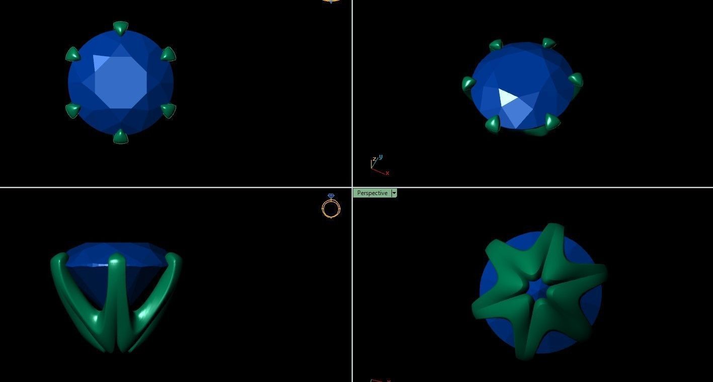 Ring Heads Type 9 - 10pc 3D model 3D printable | CGTrader