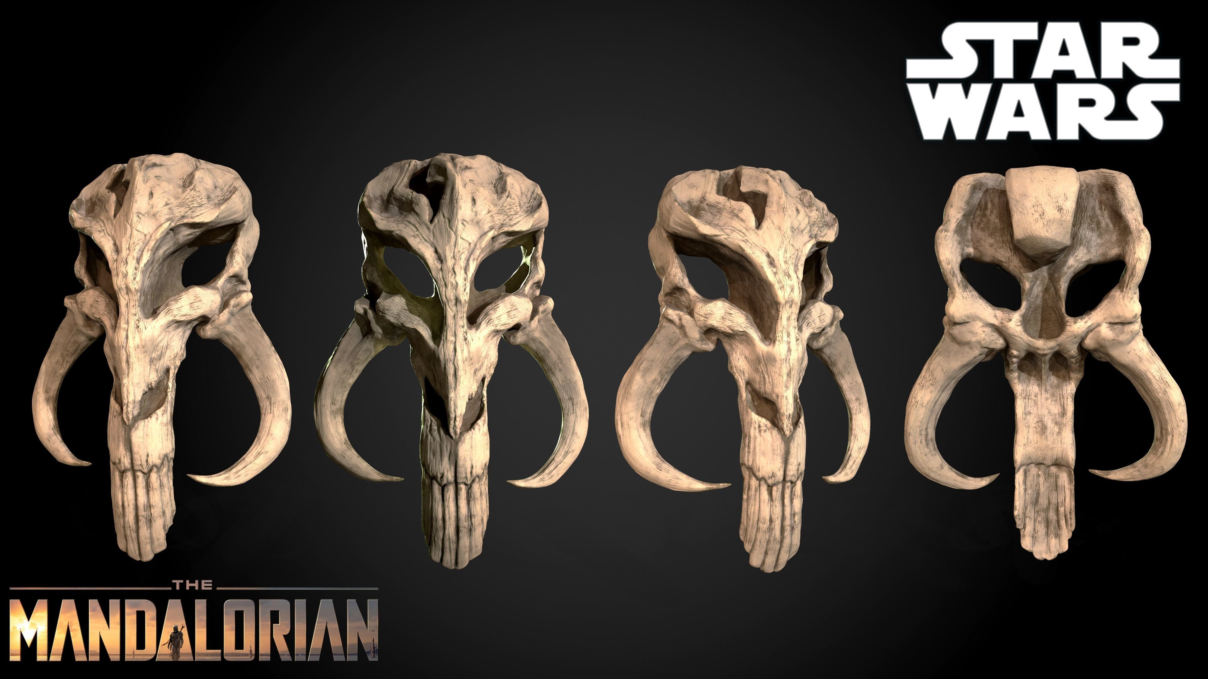 Mythosaur Skull Pendant - Mandalorian Symbol Ready for 3d print 3D ...
