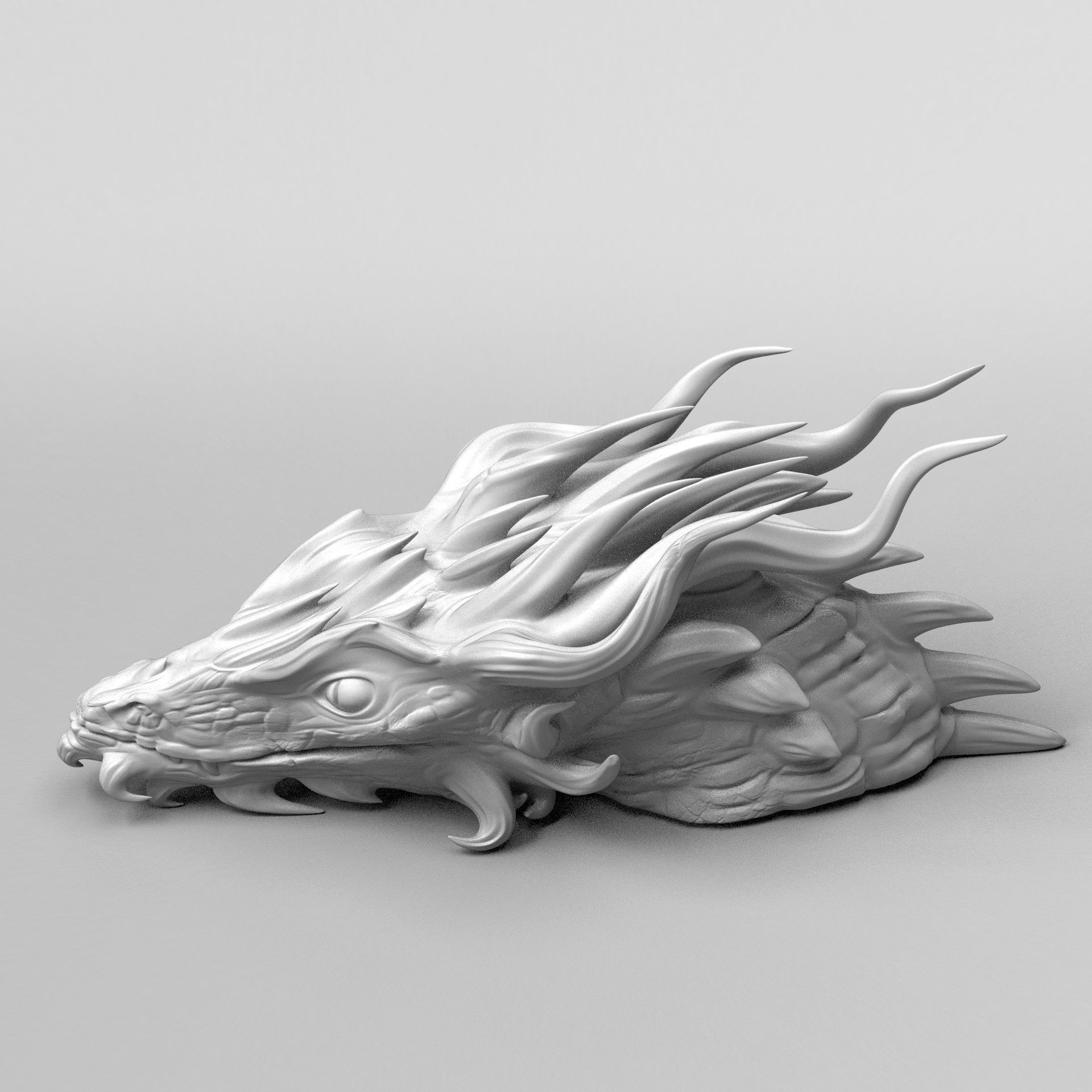 Dragon head 3D print model 3D model 3D printable | CGTrader