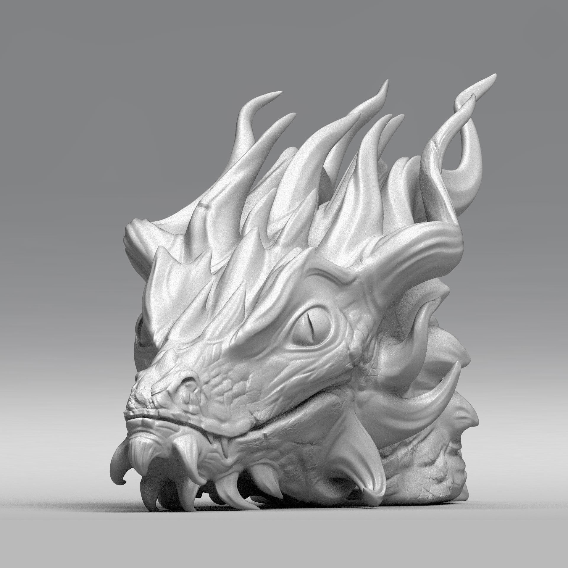 Dragon head 3D print model 3D model 3D printable | CGTrader