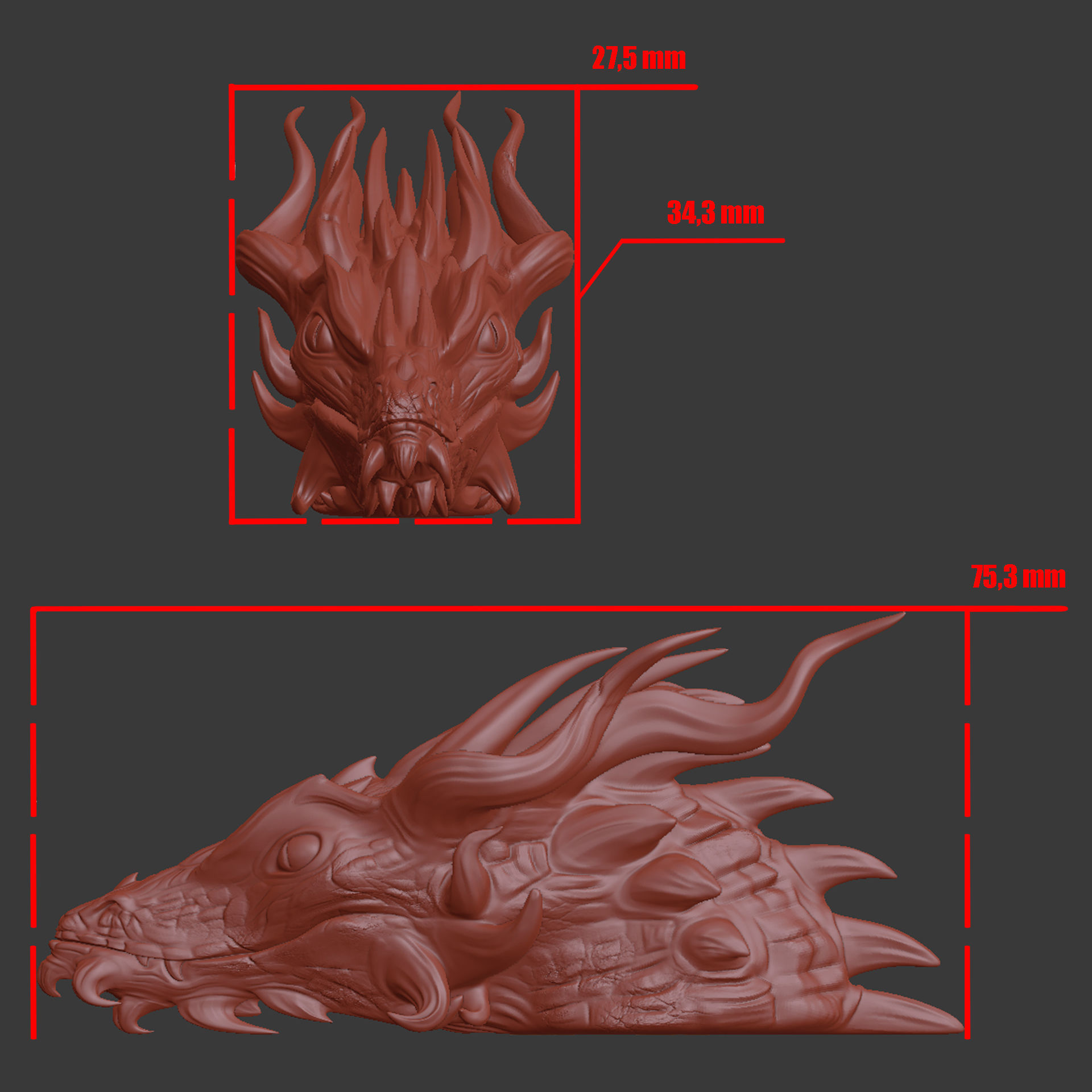 Dragon head 3D print model 3D model 3D printable | CGTrader