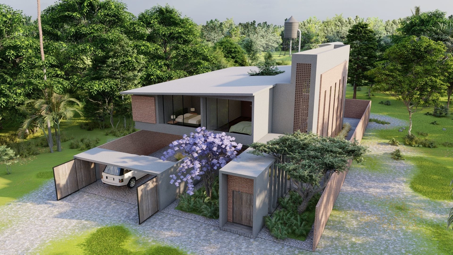 Revit modern house 3D model | CGTrader