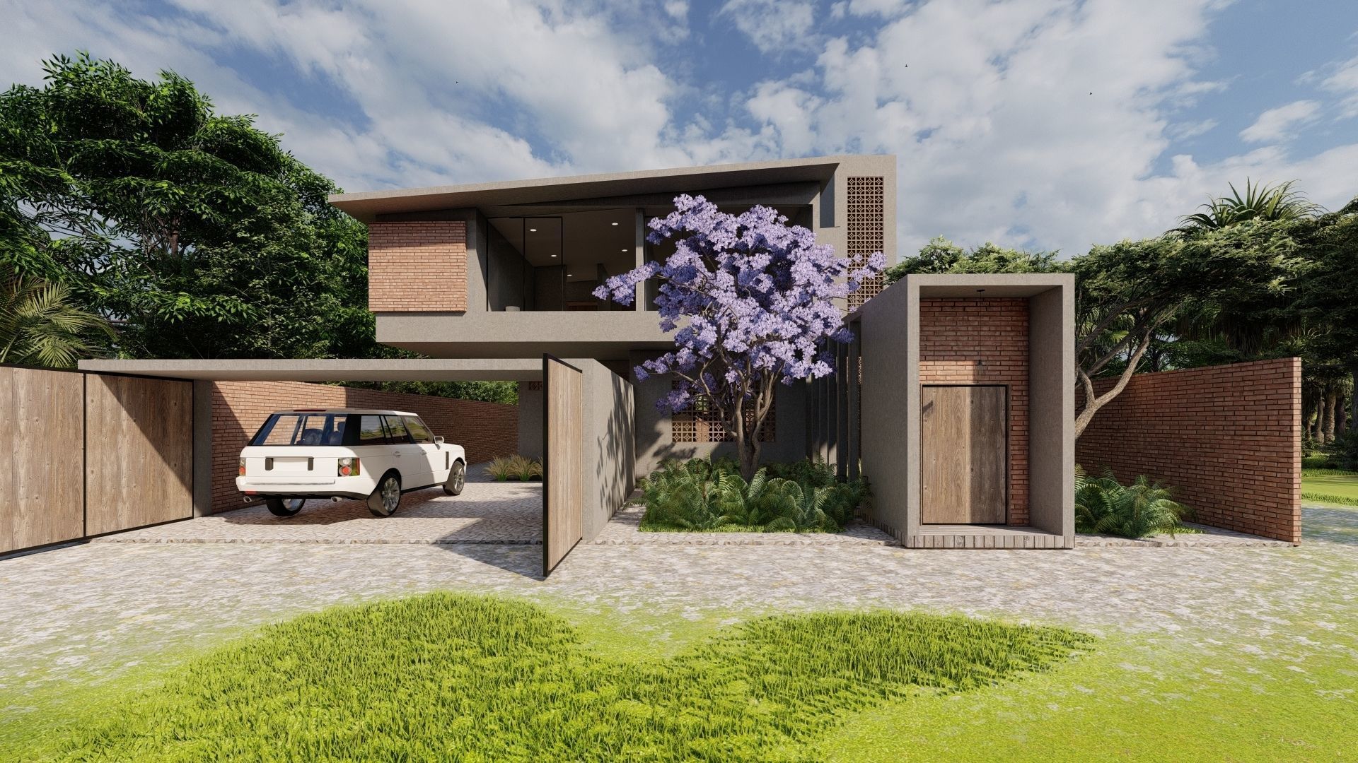 Revit modern house 3D model | CGTrader